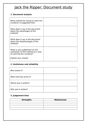 Crime and Punishment Jack the Ripper Police and Media Edexel Lesson ...
