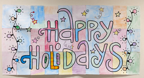 Happy Holidays Collaborative Student Poster - 2 sizes included 20x40 ...