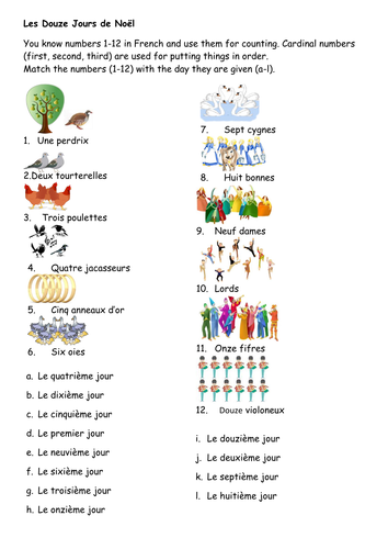 French Christmas Song: Les Douze Jours de Noël | Teaching Resources