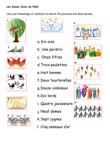 French Christmas Song: Les Douze Jours de Noël | Teaching Resources
