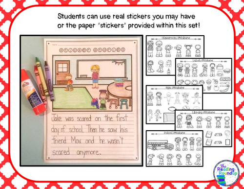 Back to School Sticker Stories Writing Center | Teaching Resources