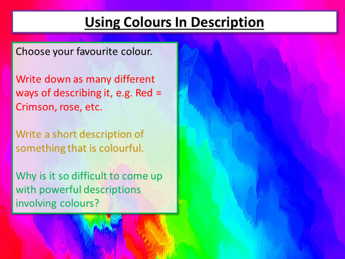 Creative Writing Using Colour | Teaching Resources