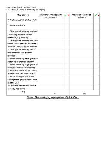 China Lesson 9 - The Emerging Superpower | Teaching Resources