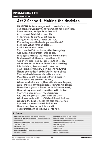 Macbeth Unit of Work | Teaching Resources