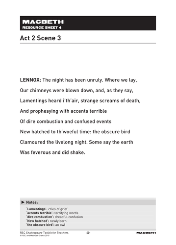 Macbeth Unit of Work | Teaching Resources