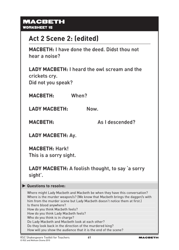 Macbeth Unit of Work | Teaching Resources