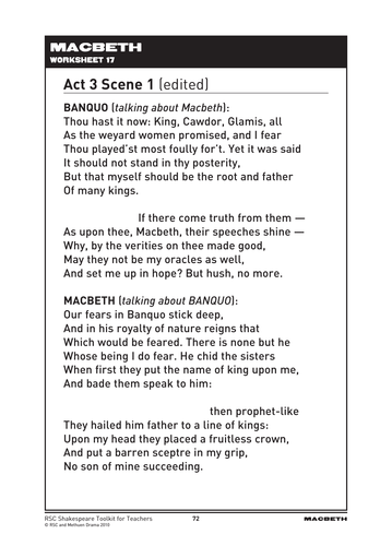 Macbeth Unit of Work | Teaching Resources