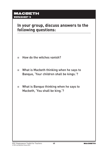 Macbeth Unit of Work | Teaching Resources