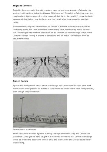 Of Mice and Men Context | Teaching Resources