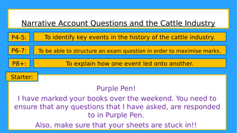 Edexcel American West (9-1) - Narrative Account Question lesson (Cattle ...