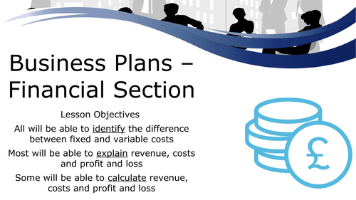 Business Plans - Financial Section | Teaching Resources