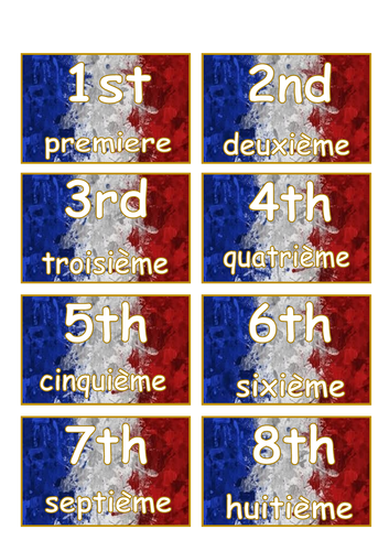 MFL - French Ordinal numbers | Teaching Resources