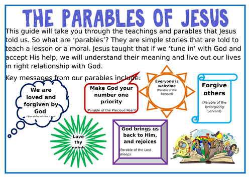 9 Parables of Jesus: Information Guide or Activity Sheets | Teaching Resources