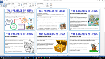 9 Parables of Jesus: Information Guide or Activity Sheets by CreativeRE ...