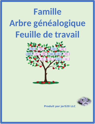 Famille (Family in French) Family Tree Worksheet 1 | Teaching Resources