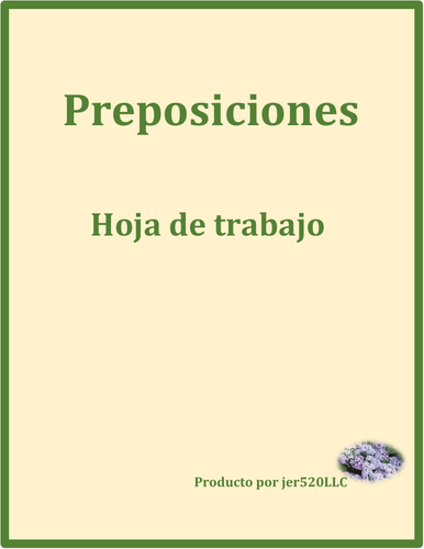 Preposiciones (Prepositions in Spanish) Worksheet 1 | Teaching Resources