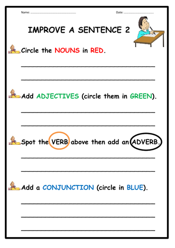 Upgrade Sentences - Enhance Writing | Teaching Resources