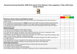 OMO Print Advert GCSE Media Studies Advertising Marketing Close Study ...
