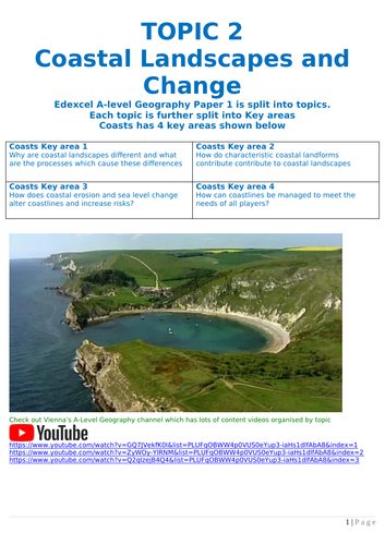 Edexcel A- level Coasts key area 1 student activity booklet | Teaching ...