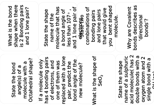 Shapes of molecules Flash cards | Teaching Resources