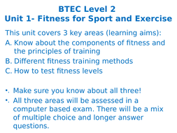 BTEC Sport Level 2 Unit 1 | Teaching Resources