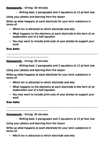 GCSE chemistry: Electrolysis and half equations lesson (AQA and Edexcel ...