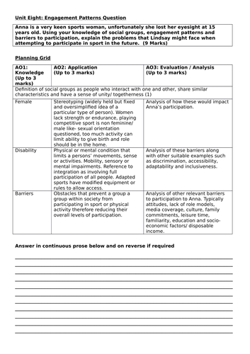 AQA GCSE PE (1-9) Long or Extended Answer Questions Pack | Teaching ...