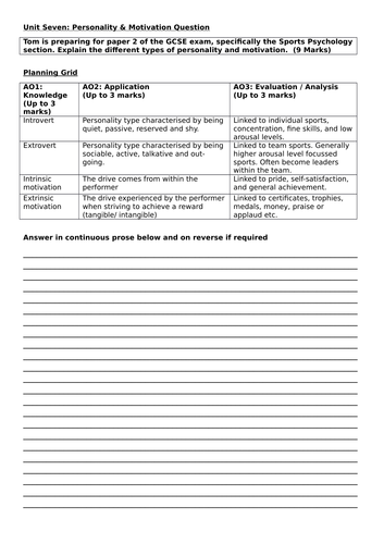 AQA GCSE PE (1-9) Long or Extended Answer Questions Pack | Teaching ...