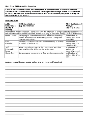 AQA GCSE PE (1-9) Long or Extended Answer Questions Pack | Teaching ...