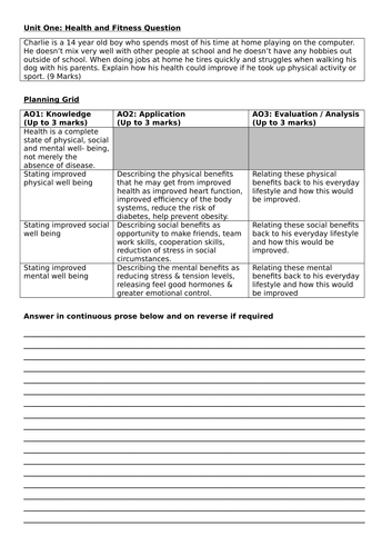 AQA GCSE PE (1-9) Long or Extended Answer Questions Pack | Teaching ...