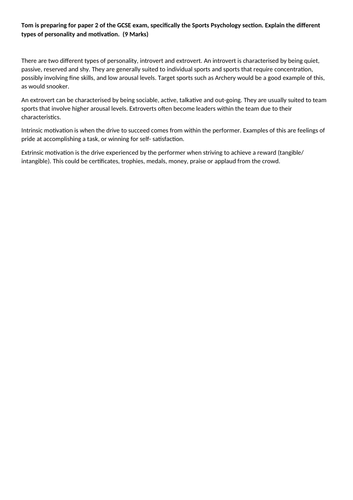 AQA GCSE PE (1-9) Long or Extended Answer Questions Pack | Teaching ...