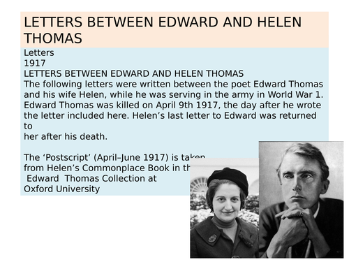 OCR EMC Anthology Letters between Edward and Helen Thomas 1917 ...