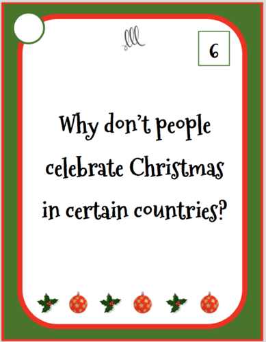 Christmas vocabulary - 30 ESL - ELL Christmas speaking prompt cards ...