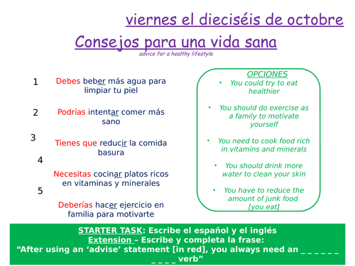 Spanish - me duele/duelen + body parts and health advice | Teaching ...