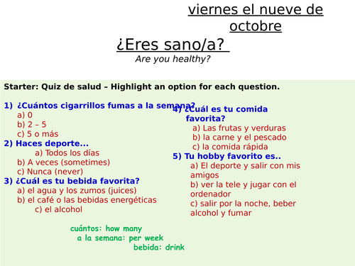 Spanish - me duele/duelen + body parts and health advice | Teaching ...