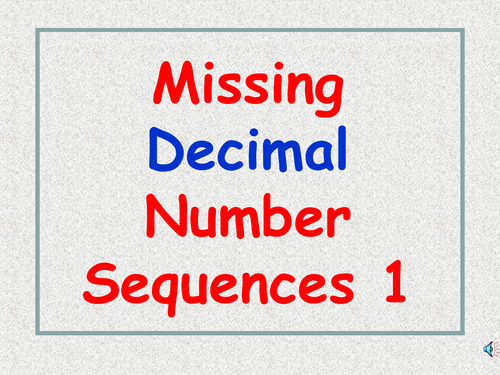 KS2 Missing 'Decimal' Number Sequences 1 | Teaching Resources