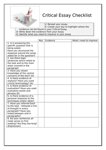 Critical Essay Skills | Teaching Resources