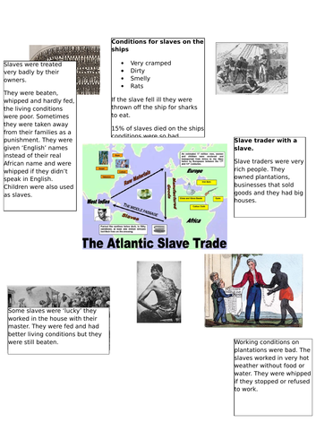 Year 8 Slave Trade revision guide. | Teaching Resources