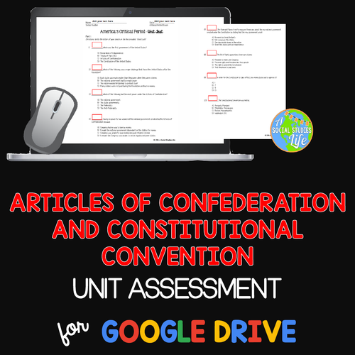 Articles of Confederation Unit Test | Teaching Resources