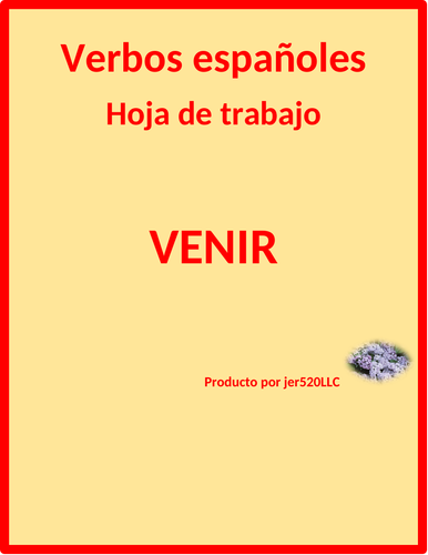 Venir Spanish Verb Worksheet | Teaching Resources