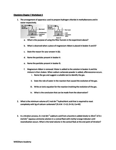 Acid and Bases, Titration, pH Indicators Worksheets (3 Worksheets and ...