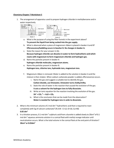 Acid and Bases, Titration, pH Indicators Worksheets (3 Worksheets and ...