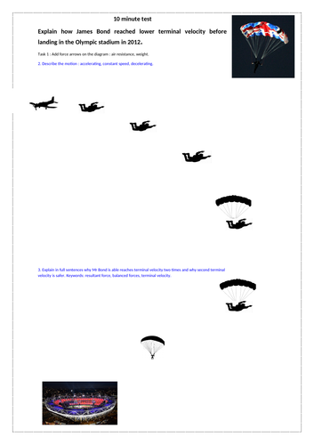 GCSE 9-1 Terminal velocity worksheet | Teaching Resources