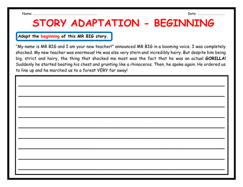 YEAR 2 CREATIVE WRITING - MR. BIG! | Teaching Resources