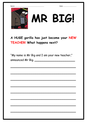 YEAR 2 CREATIVE WRITING - MR. BIG! | Teaching Resources