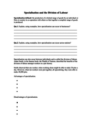 Specialisation and Division of Labour worksheet | Teaching Resources