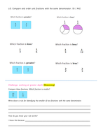 Year 3 differentiated worksheet on comparing unit fractions | Teaching ...