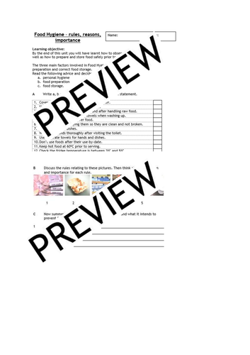 Hygiene Food and Nutrition | Teaching Resources