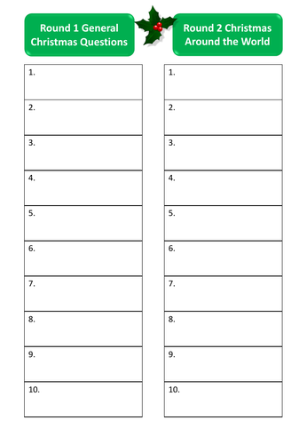 Christmas Quiz - Pub Style | Teaching Resources