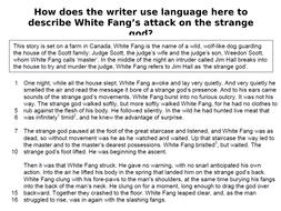 AQA ENGLISH LANGUAGE PAPER 1 Q 2 TASKS - WHITE FANG - KS3 & 4 ...